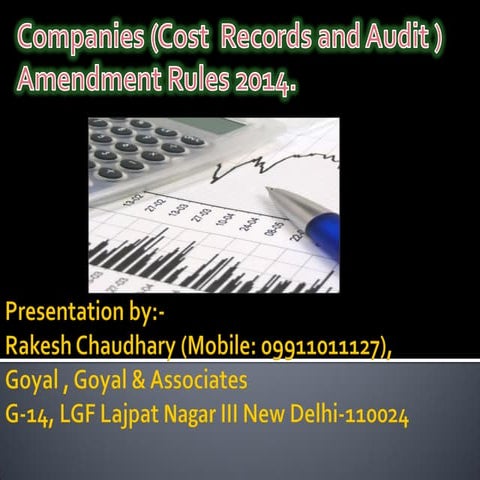 How to maintain cost records as per new cost records and audit rule ...