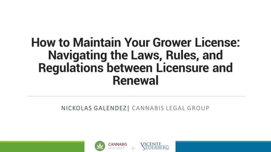 Medical Marijuana License Operational Planning | PPT