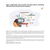 How to Maintain Server-Side Security When Working With Remote Backend Developers | PDF