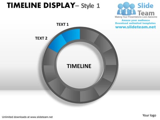 Circle timeline project management chart ppt slides | PPT