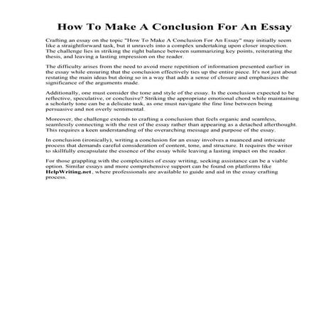 How To Make A Conclusion For An Essay | PDF