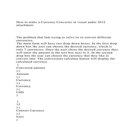 How to make a Currency Converter in visual audio 2012 attachment.docx