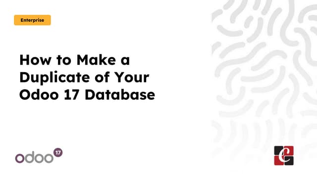 How To Make A Duplicate Of Your Odoo 17 Database Pptx Databases