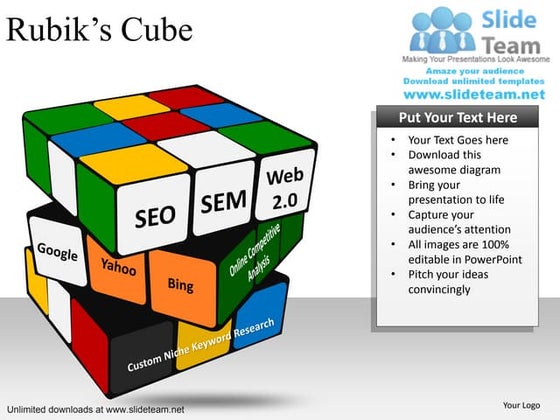 3d cube building cube by cube powerpoint ppt slides. | PPT