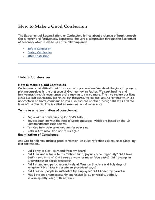 A guide for confession | PPTX | Christianity | Religion & Spirituality
