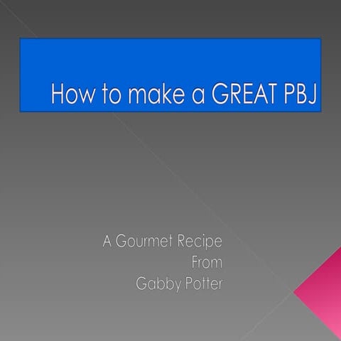 How To Make A Great Pbj1.Ppt