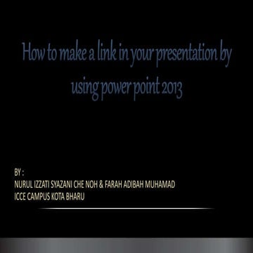 Hyperlinking the Presentation | PPTX