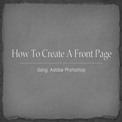 How to make a front page. | PPT