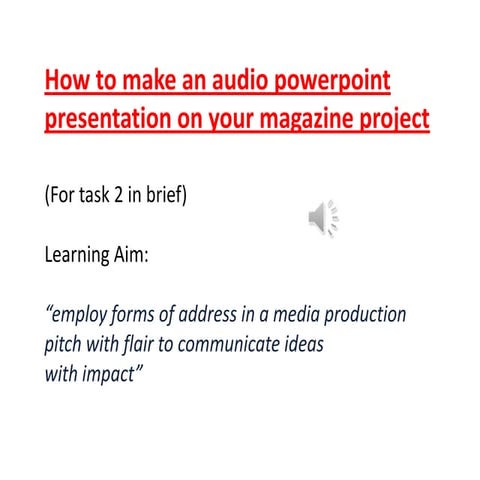 How to make an audio powerpoint presentation | PPT