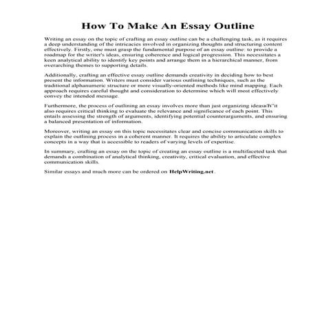 How To Make An Essay Outline Pdf