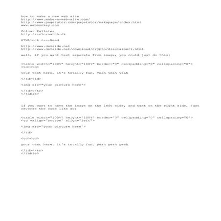 How to make a new web site | TXT | Web Design and HTML | Internet