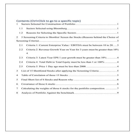 How to make an investment portfolio using bloomberg | PDF