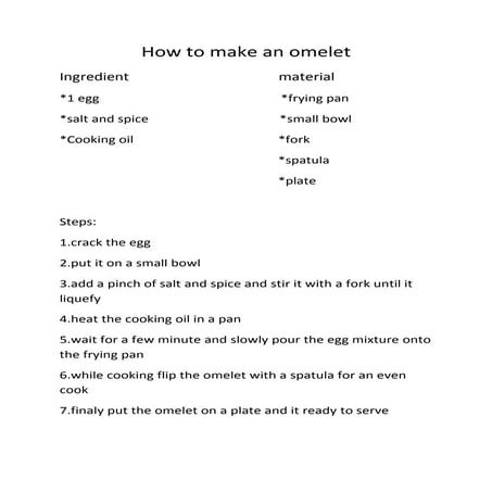 How to make a omelet | DOCX