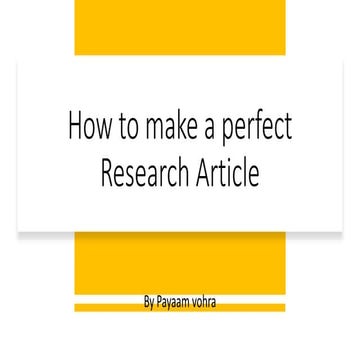 How to make a perfcet research proposal article and how to orient it ...