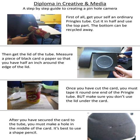 Making a pinhole camera from a pringle tube | PPT