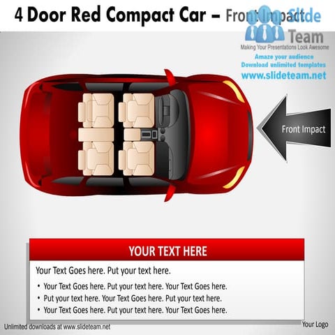 Deliver pickup brown truck top view power point slides and ppt diagram ...