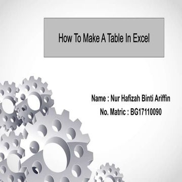 How To Make A Table in Excel | PPTX