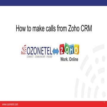 How to make calls from zoho crm | PDF