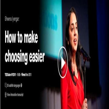How to make choice easier sheena iyengar ted | PPTX | Business ...