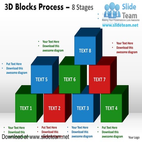 How to make create 3 d blocks cubes squares stacked one on top of ...