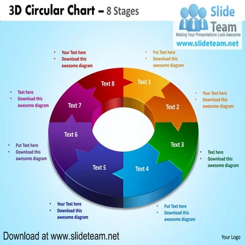 How to make create 3 d doughnut chart circular with hole in center 8 ...