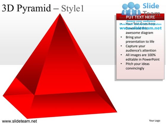 3d pyramid stacked shapes chart inverted powerpoint ppt templates. | PPT