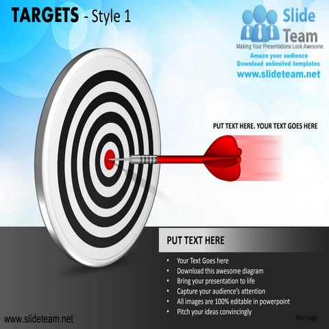 Bullseye darts targets style design 2 powerpoint ppt templates. | PDF