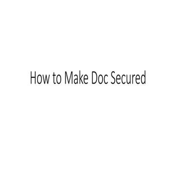 How to make doc secured | PPTX