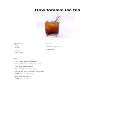 How tomake ice tea | DOCX