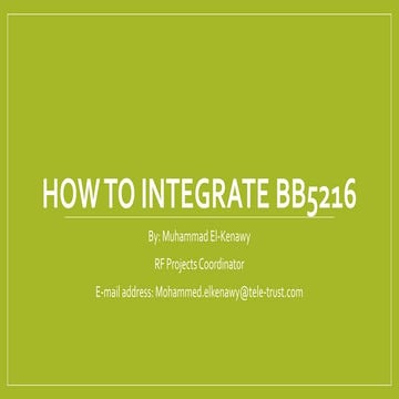 How to make integration bb5216 by m.kenawy | PDF