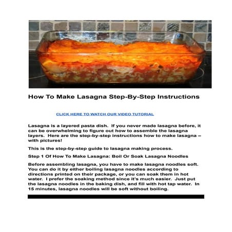 How to make lasagna | PDF