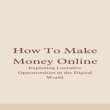 How To Make Money Online | PDF