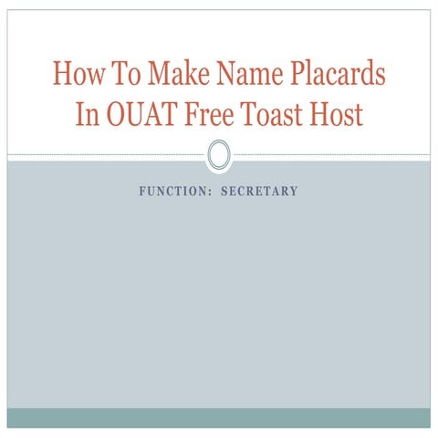 How to make name placards | PPTX