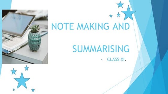 NOTE MAKING class 11 | PPTX | Publishing Industry | Industries
