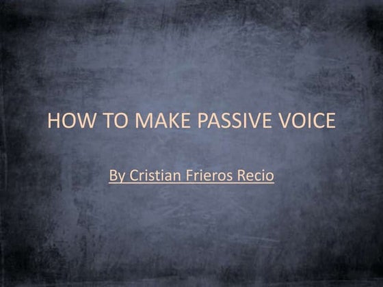Passive voice ppt.pptx | Programming Languages | Computing