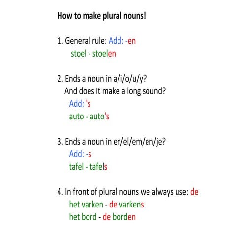How to make plural nouns!