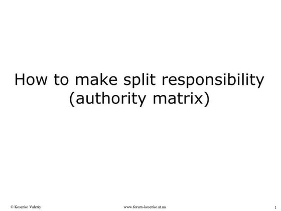 Responsibility Matrix RM | PDF