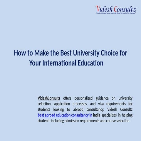 How to Make the Best University Choice for Your International Education ...