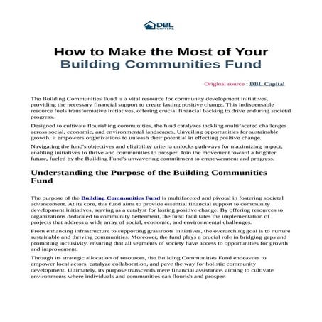 How to Make the Most of Your Building Communities Fund.pdf