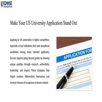 How to Make Your US University Application Stand Out. | PPTX