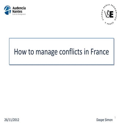 How to manage conflicts in France | PPTX