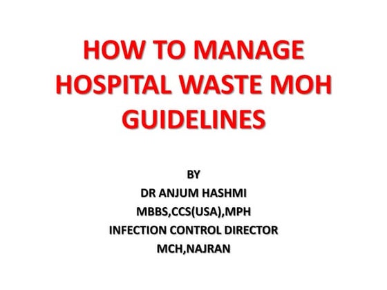 Disposal of sharp wastes(BIO MEDICAL WASTE MANAGEMENT) | PPTX | Medical ...