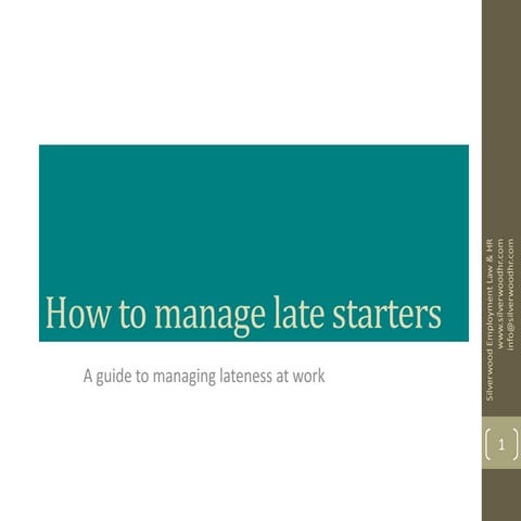 How to manage late starters | PPT