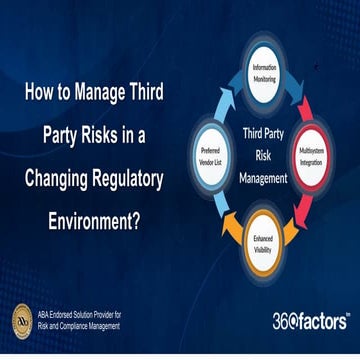 How to Manage Third Party Risks in a Changing Regulatory Environment? | PPT