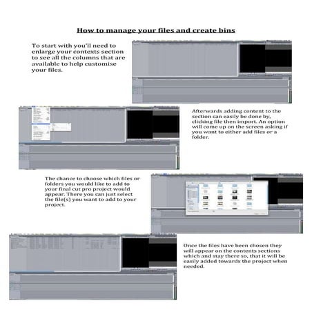 How to manage your files and create bins | PDF