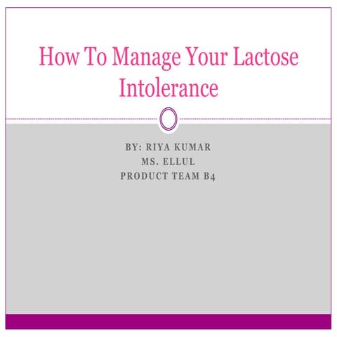 How to manage your lactose intolerance | PPT