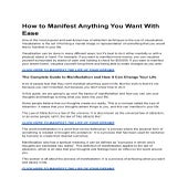 How to Manifest Anything You Want With Ease | PDF