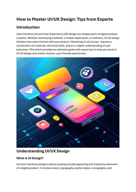 Introduction to Our UI/UX Design Services | PDF