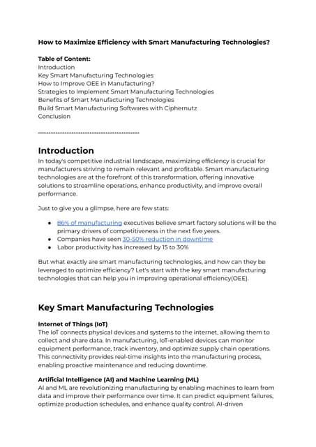 Artificial Intelligence (AI) in Manufacturing.pptx | Technology ...
