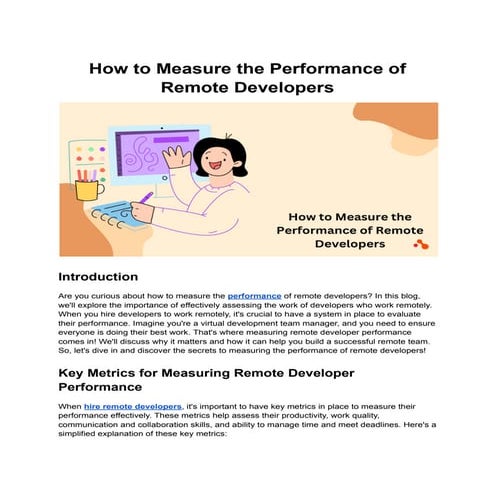 How to Measure the Performance of Remote Developers | PDF